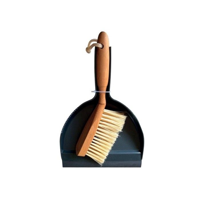 Set Pelle & balayette Bambou & Polyproylène Noir MSV - Cdiscount Maison