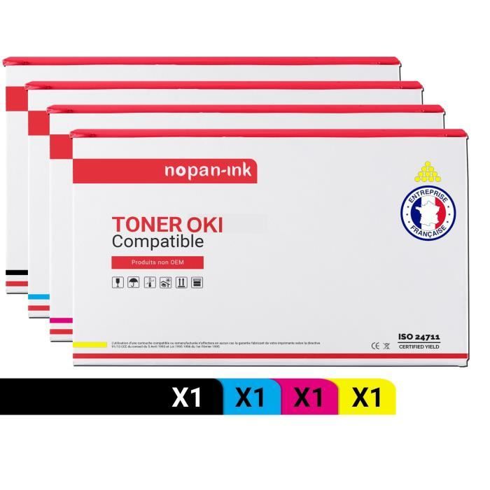 NOPAN-INK // x4 Toners OKI 42127408 + 42127407 + 42127406 + 42127405 ...
