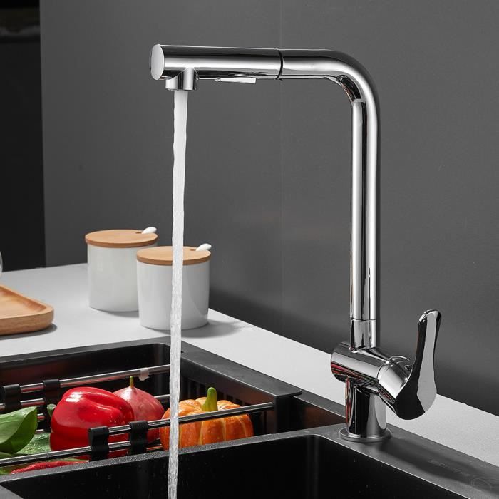 Mitigeur Cuisine avec Douchette Extractible Robinet Cuisine 360 Rotatif ...