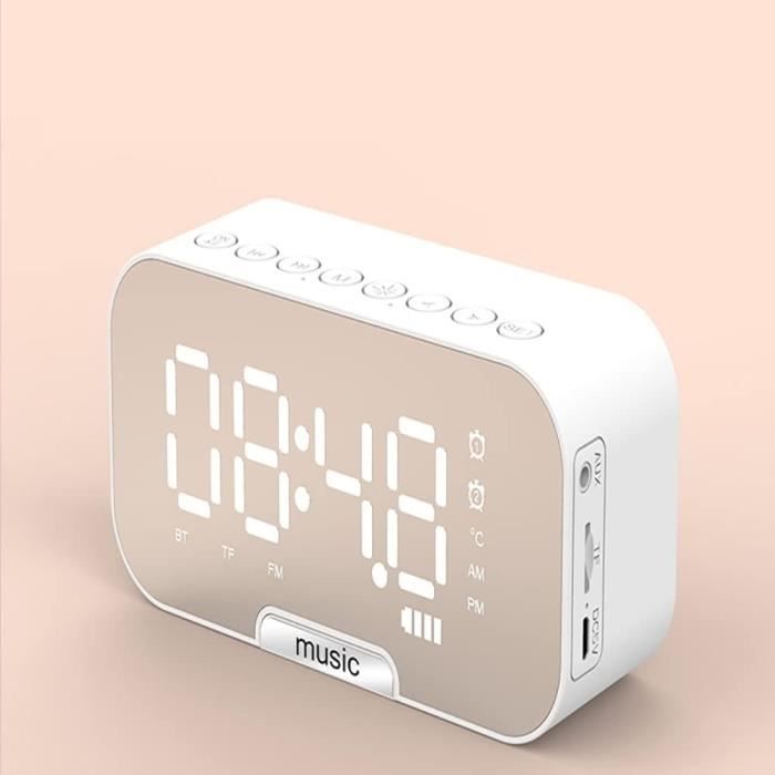 Réveil Radio Fm, Avec Haut-Parleurs Bluetooth, Double Alarme Avec Jour ...