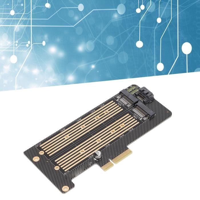 Adaptateur PCIE Carte Adaptateur Double M.2 PCIE, Prise en Charge du ...