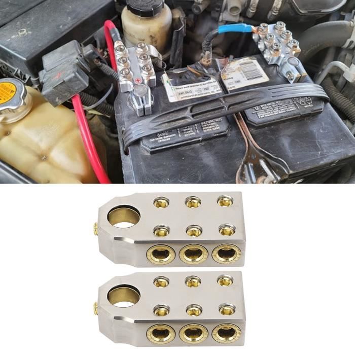 DEX Borne de batterie à 6 voies Pince de borne de batterie 2 Pièces 6 Voies Connecteur de ...