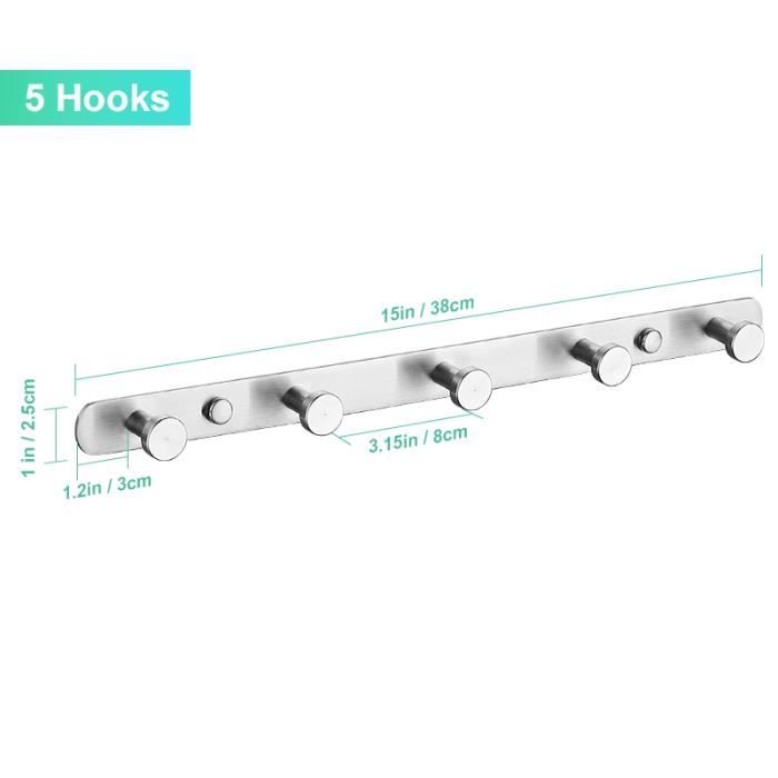 PATERE,5 Hooks-China--crochet porte Robe en acier inoxydable brossé ...