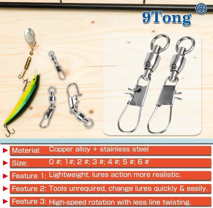 Émerillons de pêche avec Verrouillage encliquetable roulement à Billes ...