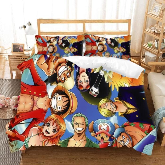Housse de Couette One Piece Manga Luffy Zoro Anime Motif 3D ... Housse de Couette One Piece Manga Luffy Zoro Anime Motif 3D ...