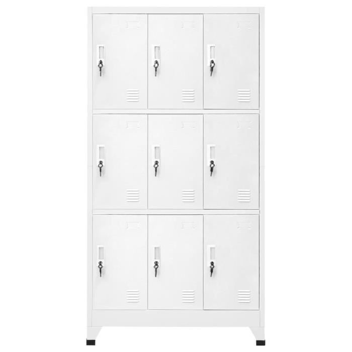 ABB Armoire à casier avec 9 compartiments Acier 90x45x180 cm Gris ...