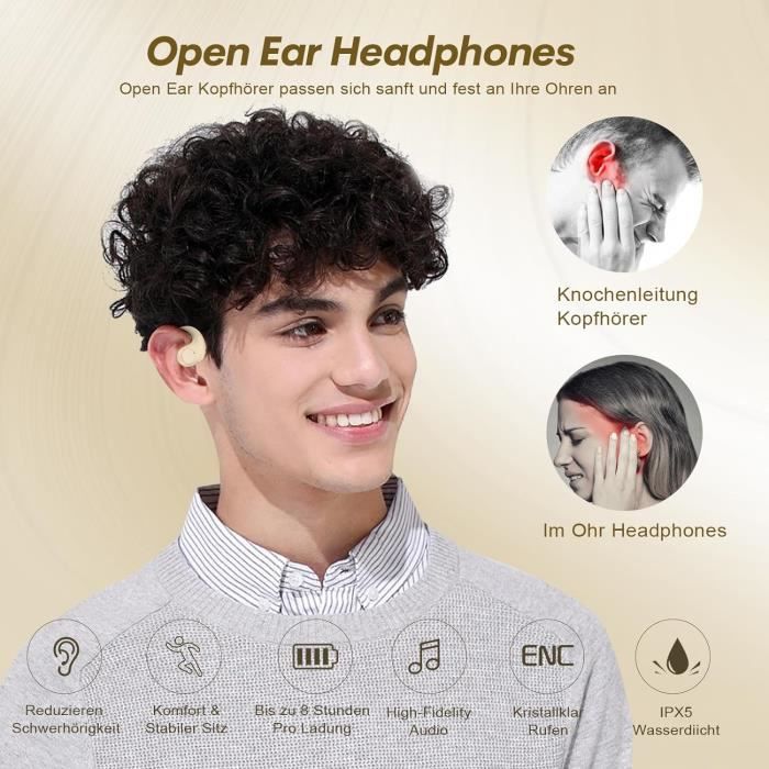 Open Ear Écouteurs Sans Fil Bluetooth Sport Avec Crochet D'Oreille ...