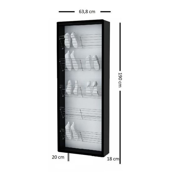 SWIVBOX | Armoire à chaussures porte pivotante 190x63.6x18 cm | 5 ...