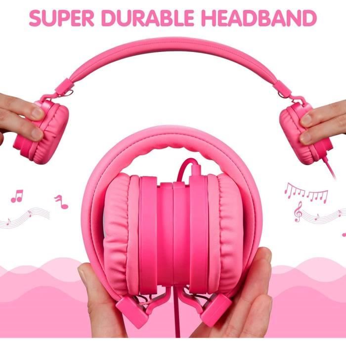 ®Pliable On Ear Casque Audio Enfant,Réglable Léger Écouteurs Pour ...