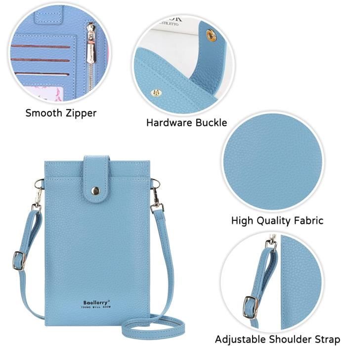 Téléphone Sac Bandoulière Femmes Étanche Crossbody Mini Portefeuille Pu ...