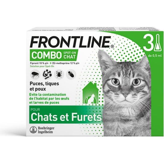 Frontline combo spot-on chat 3 pipettes42 - Cdiscount