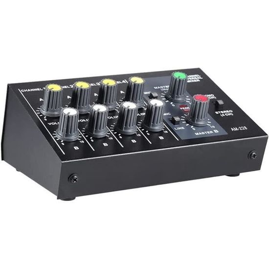 AM-228 Table de Mixage Audio Stéréo 8 Canaux Ultra-Compact à Faible ...