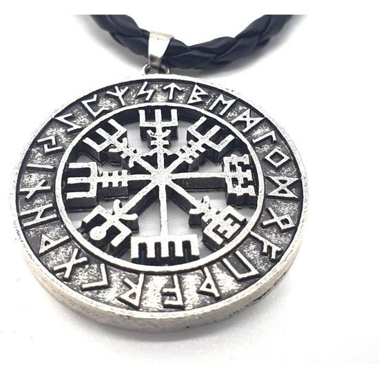 Vikings Vegvisir Pendentif Boussole Viking Avec Collier En Cuir Dans ...