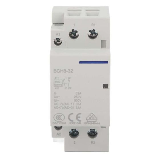 EJ.life Contacteur AC 2P 32A Contacteur CA 1NO1NC 50 / 60HZ de Rail DIN de Consommation de ...
