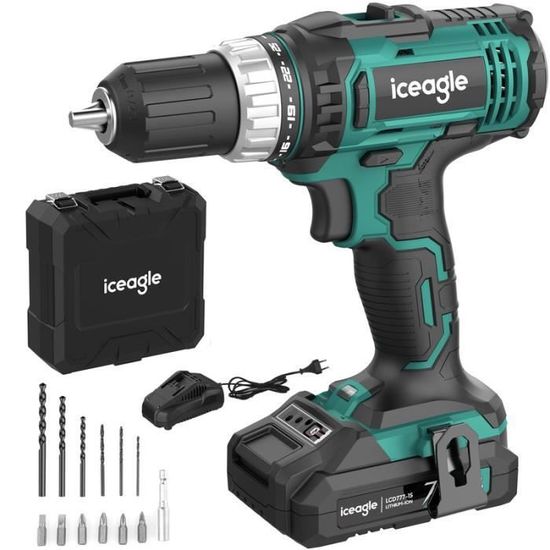 ICEAGLE Perceuse Visseuse Sans Fil LCD777-1S,Visseuse Devisseuse Sans Fil 20V,avec Chargeur de ...