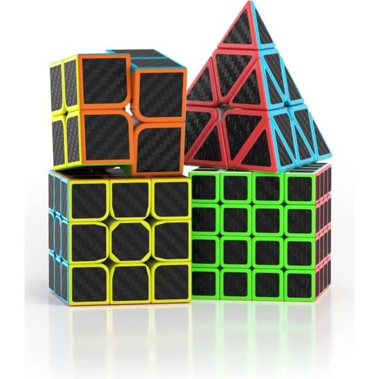 ROXENDA Speed Cube Set, Cube de Vitesse 2X2 3X3 4X4 Pyramide Cube ...