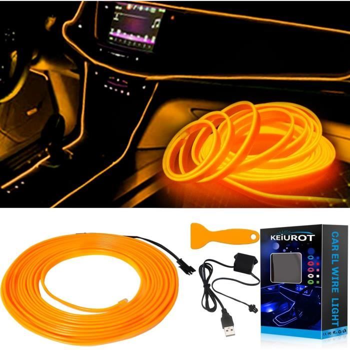 Fil LED Voiture Interieur Lumière pour Voiture USB Néon El Fil pour ...