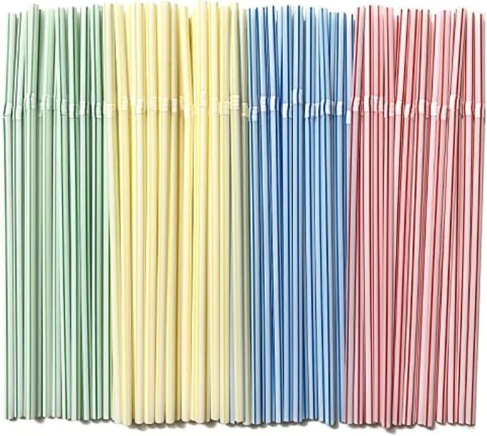 Lot de 100 Pailles Reutilisable Flexibles Pailles Colores Pailles pour ...