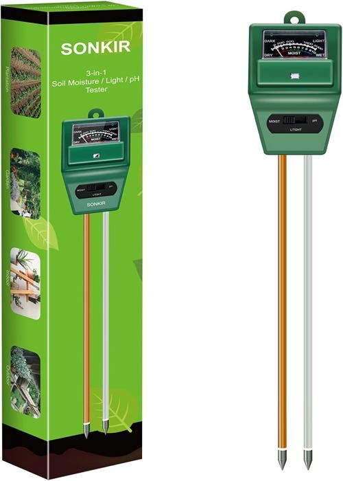Sonkir pH mètre de Sol, 3-en-1 testeur d'hdité/lère/pH du Sol Kits d ...