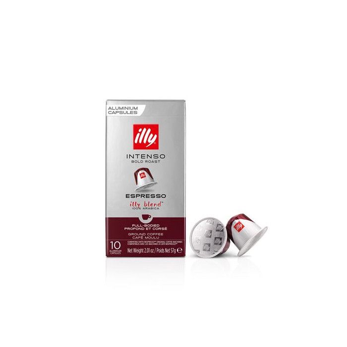 Boite de 10 Capsules café Illy Torrefaction Intense 8911 Argent et ...