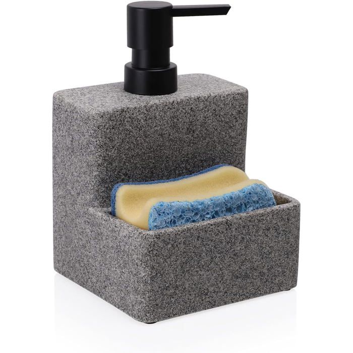 ZCCZ Distributeur de Savon de Cuisine avec Porte-éponge, Effet marbre ...