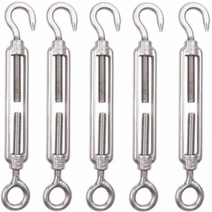 Lot de 5 M8 Tendeur Cable Inox 6mm Tendeur Cloture Crochet Tendeur 304 ...