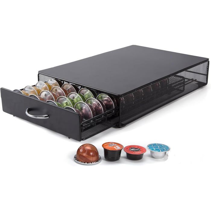 Porte Capsules Nespresso Vertuo Tiroir Rangement 40 Capsules Noir ...
