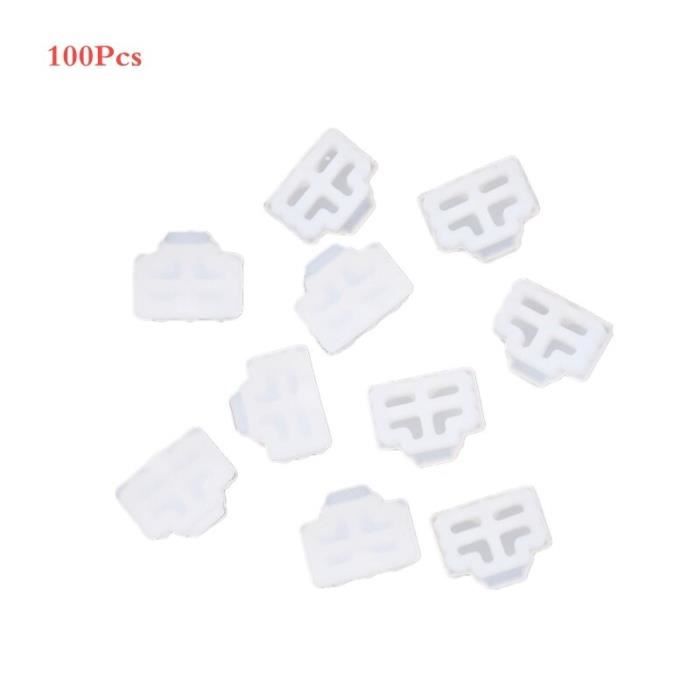 Blanc - Cache-couvercle noir Anti-poussière RJ45, 100 pièces, Port Hub ...