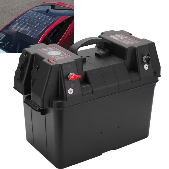 Akozon Boîte de Batterie Portable avec Voltmètre pour Voiture Bateau RV ...