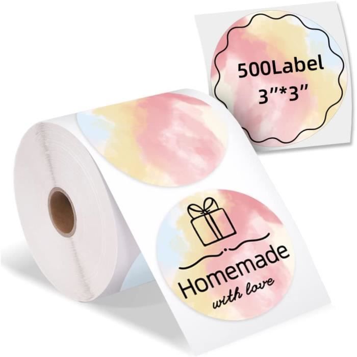 3" Étiquettes Thermiques Rondes, Étiquette D'Imprimante De Cercle ...