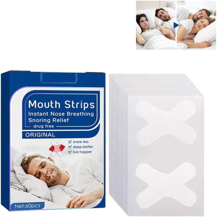 60 Pansements Buccaux Anti-Ronflement Et Meilleur Sommeil, Anti ...