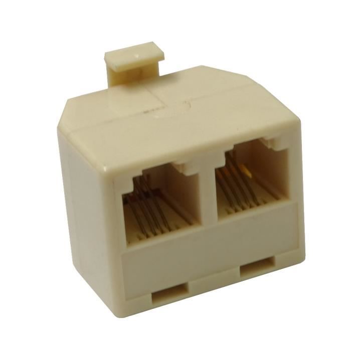 Aerzetix: Multiprise double RJ11 6p4c pour câble cordon ADSL modem ...