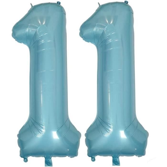 Ballon 11 Ans Bleu Xxl - Ballon Anniversaire 11 Ans Decoration, Ballon ...