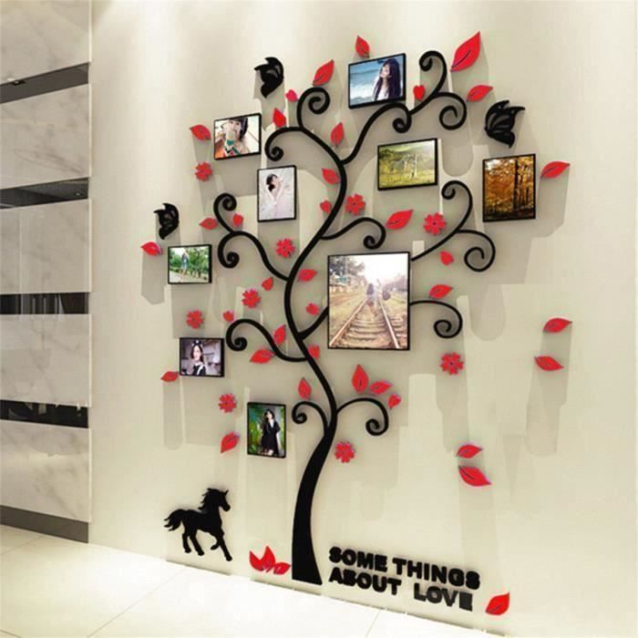 Amovible Famille Photo Cadre Arbre Mur Autocollant 3D DIY Acrylique Art ...