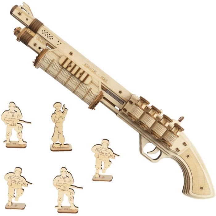Pistolet en Bois à Assembler - ROKR - Terminator M870 - Puzzle ...