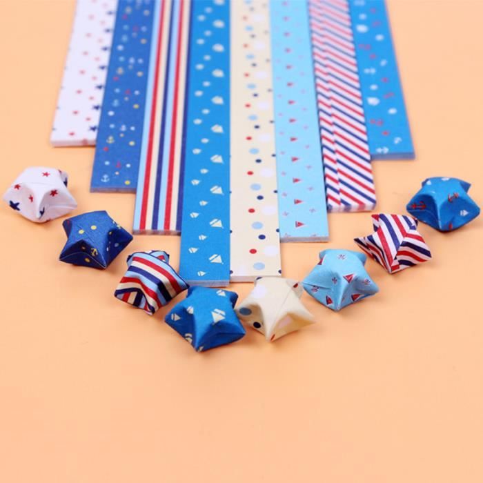 Papier à plier,Lot de 160 bandes de papier Origami pliables,étoiles ...