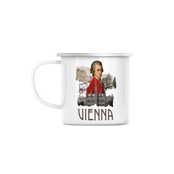 Mug en Métal Emaillé Vienna Vintage Collage Vienne Voyage Autriche ...