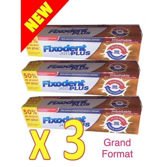 Fixodent - Fixodent Pro Grand FORMAT 60 g Duo Action - Crème adhésive ...