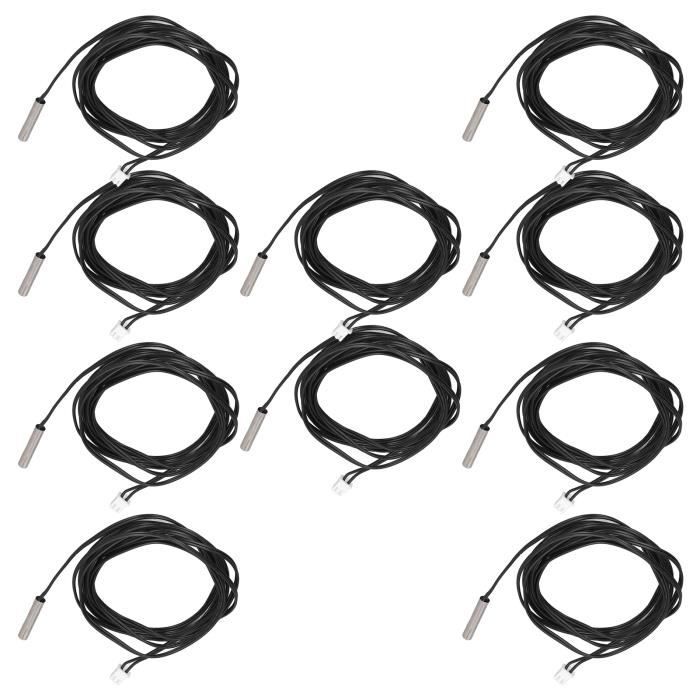 10 pcs capteur de thermistance sonde de température NTC 5x25mm tête ...