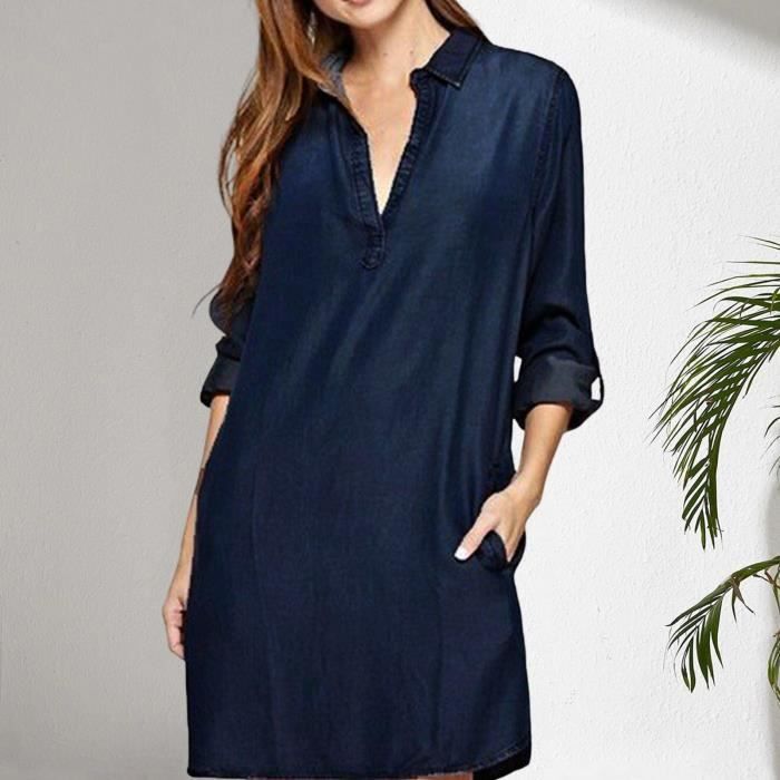 Robe dété pour femme tenue quotidienne Type de chemise élégante ...
