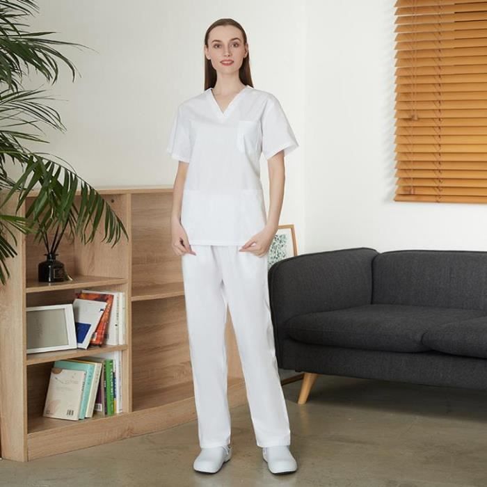 BLOUSE PROFESSIONNELLE Tshirt + Pantalon Uniforme d'infirmière Travail ...