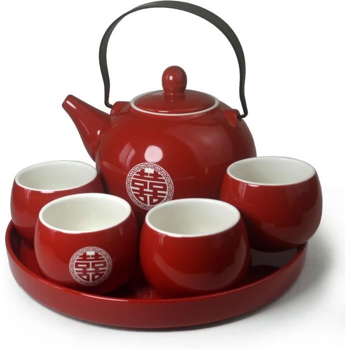 Fiesta Coffret Cadeau De Thé Chinois 1 Théière 4 Tasses Plateau En ...