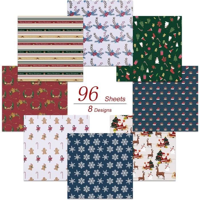 Origami - SSS - PaperKiddo 96 Pack - Motif de Noël - Papier de qualité ...