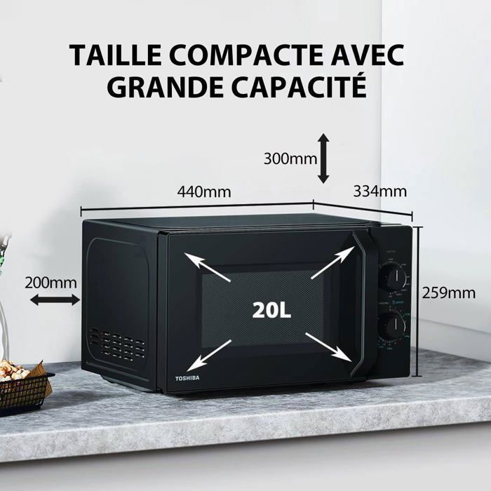 Micro-ondes combin pose libre- TOSHIBA - MW2-MG20P(BK) - 800W - Grill 1000 W - 20L - Noir ...