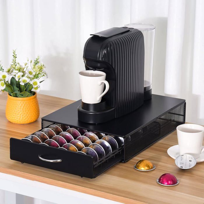 Porte Capsules Nespresso Vertuo Tiroir Rangement 40 Capsules Noir ...