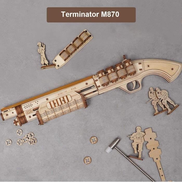 Pistolet en Bois à Assembler - ROKR - Terminator M870 - Puzzle ...