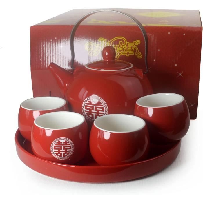 Fiesta Coffret Cadeau De Thé Chinois 1 Théière 4 Tasses Plateau En ...