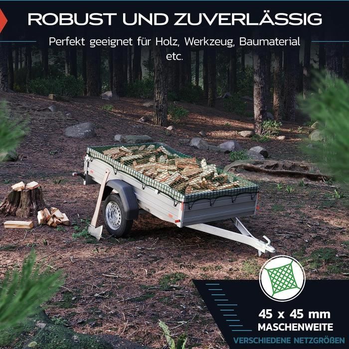 TRIBURG® Filet de remorque 1,5 x 2,2 m avec marquages d'angle - Filet ...