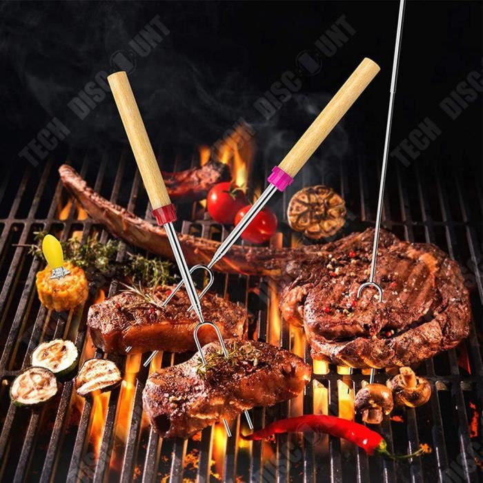Fourchette pour barbecue - TD® - Acier inoxydable - Poignée en bois ...