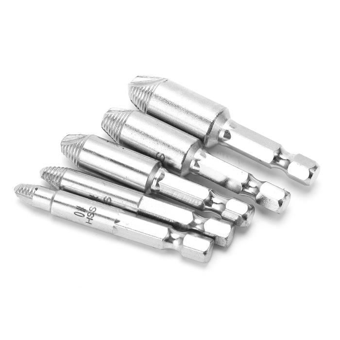 Extracteur de vis cassée - VBESTLIFE - 5 pièces - Acier rapide - Poignée hexagonale - Cdiscount Auto